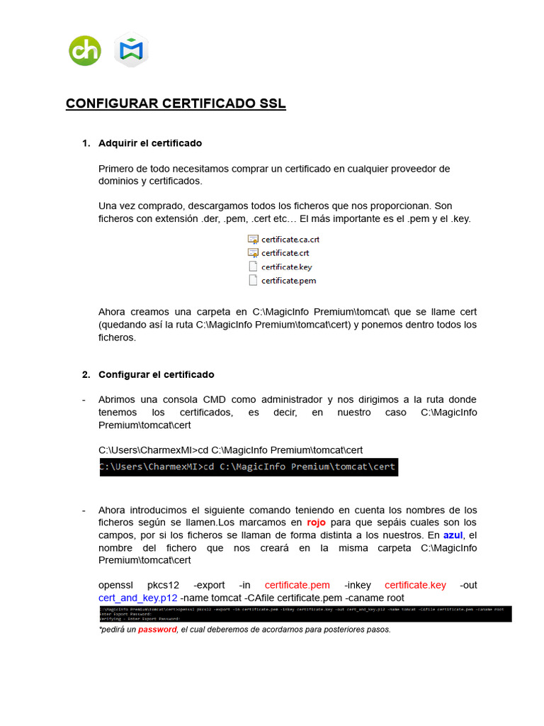 Magic Info Configurar Certificado SSL | PDF | Archivo de computadora ...