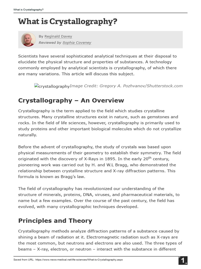 What Is Crystallography | PDF | X Ray Crystallography | Crystallography
