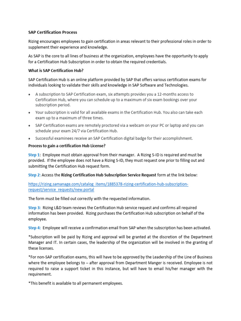SAP Certification Process | PDF | Professional Certification ...