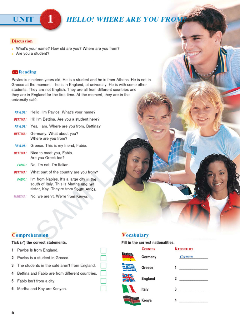 English For Adults 1 Unit 1 Grivas Publications | PDF | Human ...