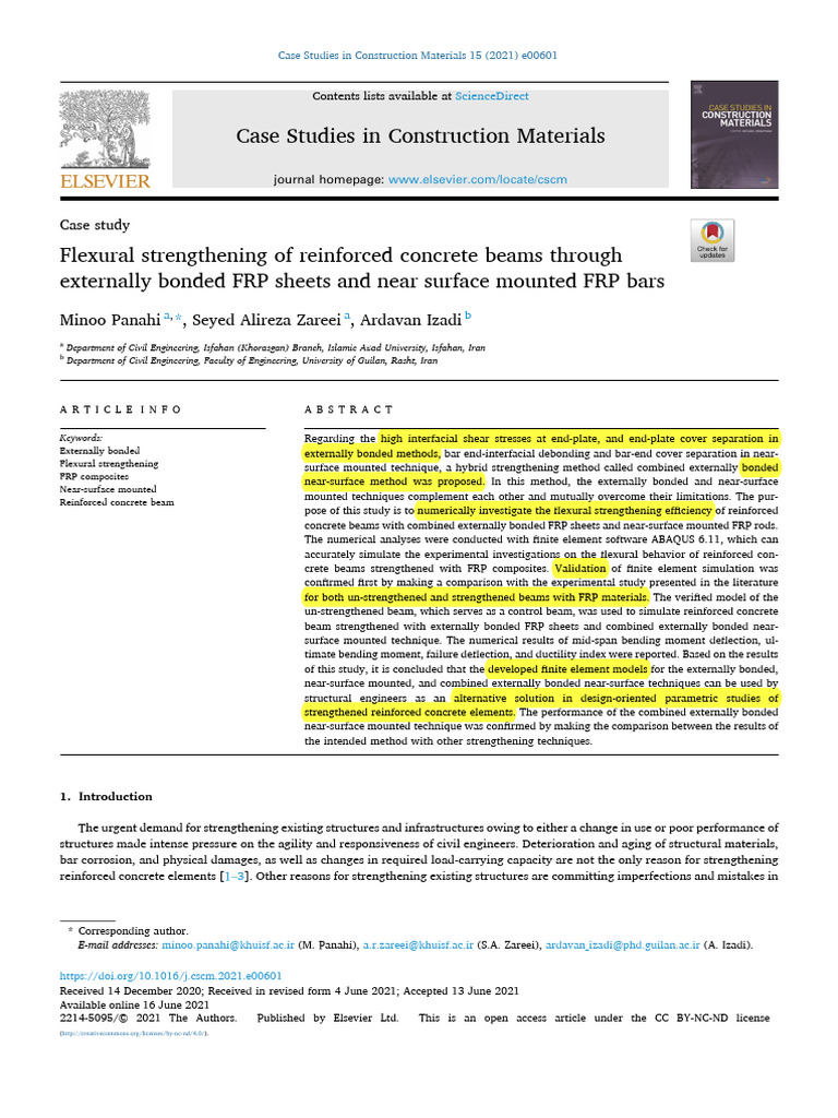 2021 - Panahi - Flexural Strengthening of RC Beams Trough EB FRP and ...