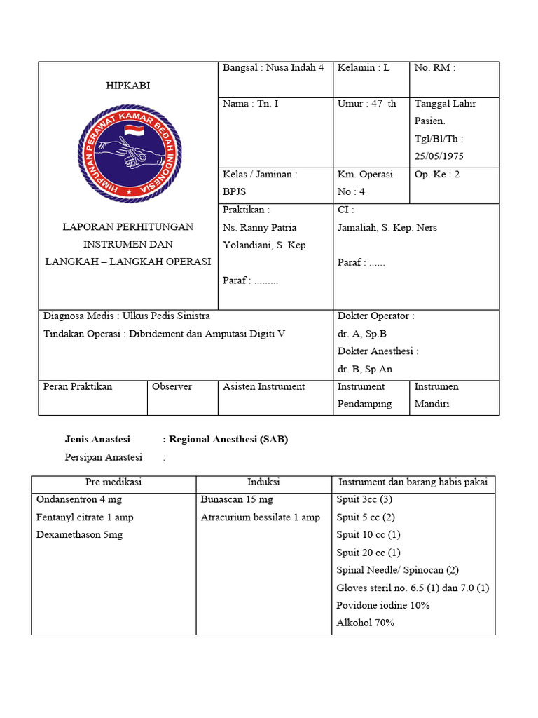 Langkah-langkah Operasi Debridement | PDF