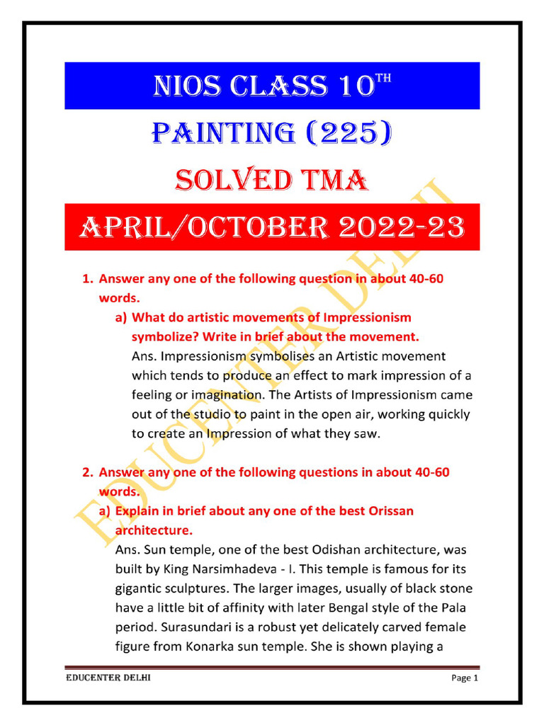 10 Painting TMA | PDF