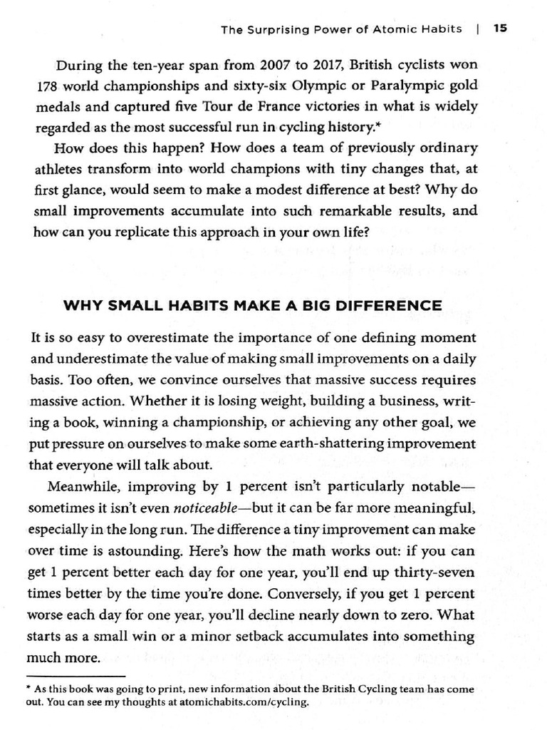 Atomic Habits - Chapter 1 | PDF