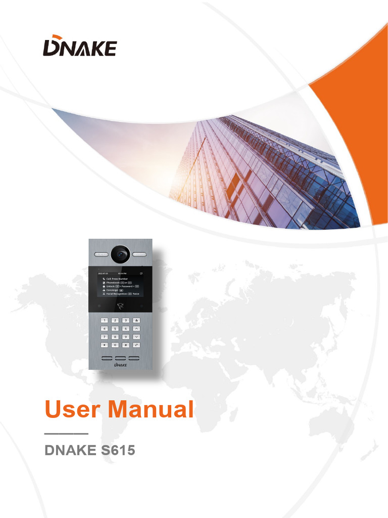 DNAKE Door Station S615 User Manual - V1.5 | PDF | Session Initiation Protocol | Ip Address