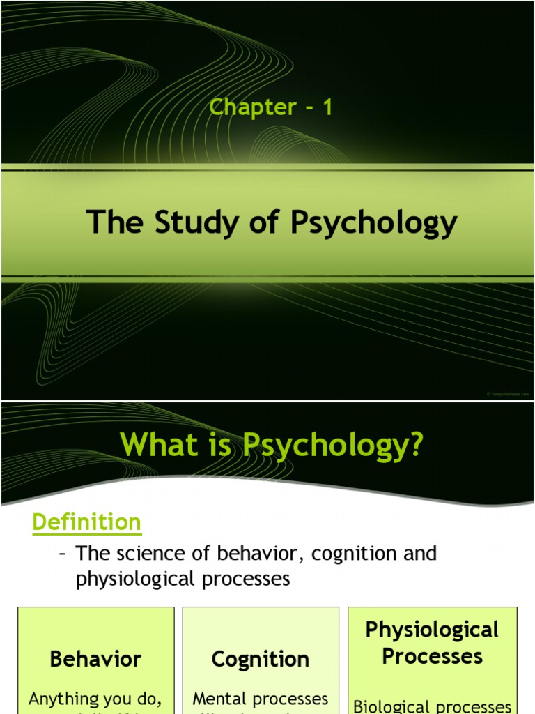 The Study of Psychology: Chapter - 1 | PDF | Thought | Psychology