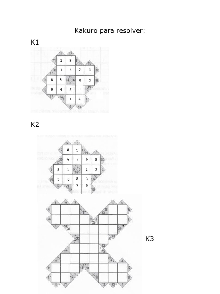 Kakuros para Resolver | PDF