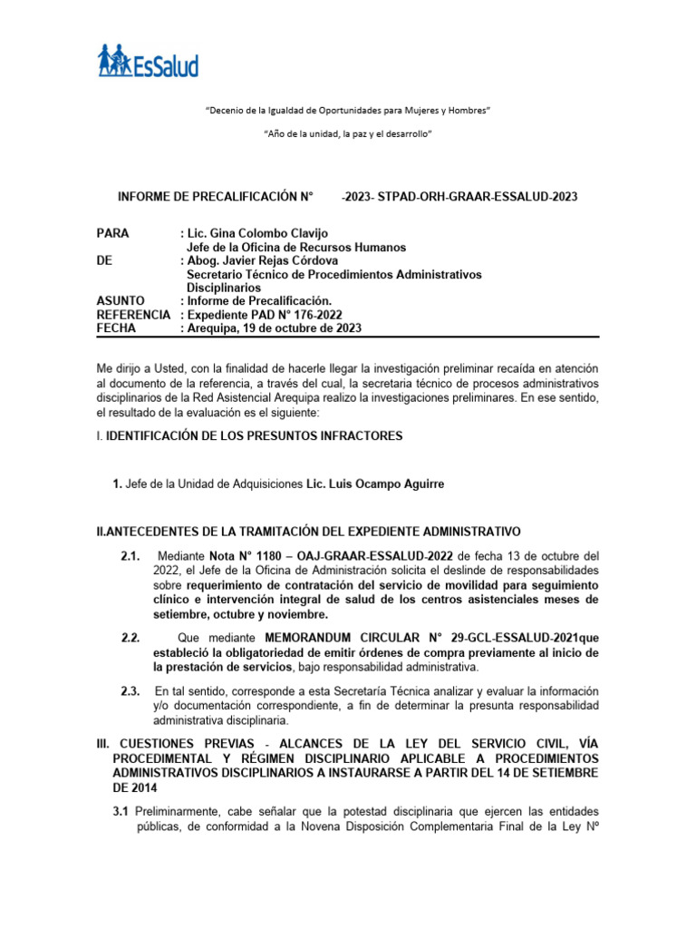 Informe No Ha Lugar 3 | Descargar gratis PDF | Debido al proceso | Regulación