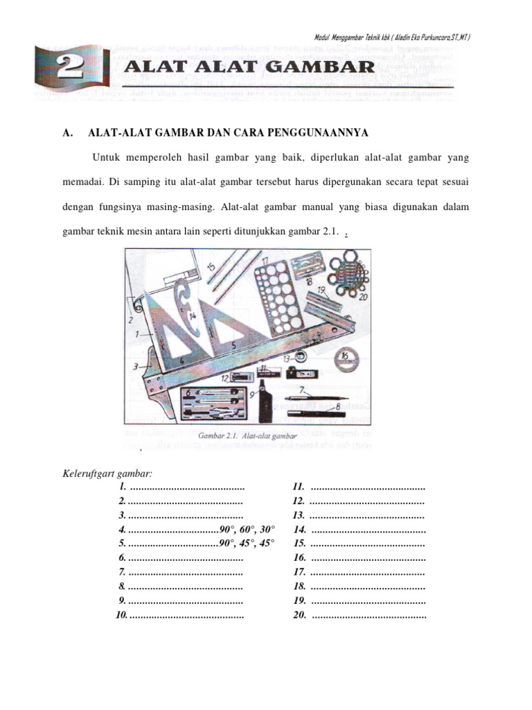 Alat dan Teknik Menggambar Teknik Mesin | PDF