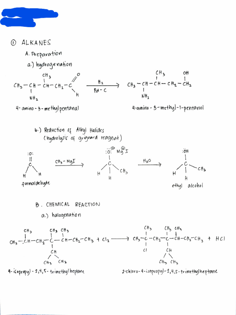 Seatwork Preparation and Chemical Reactions of Organic Compounds | PDF | Methyl Group | Carbon ...