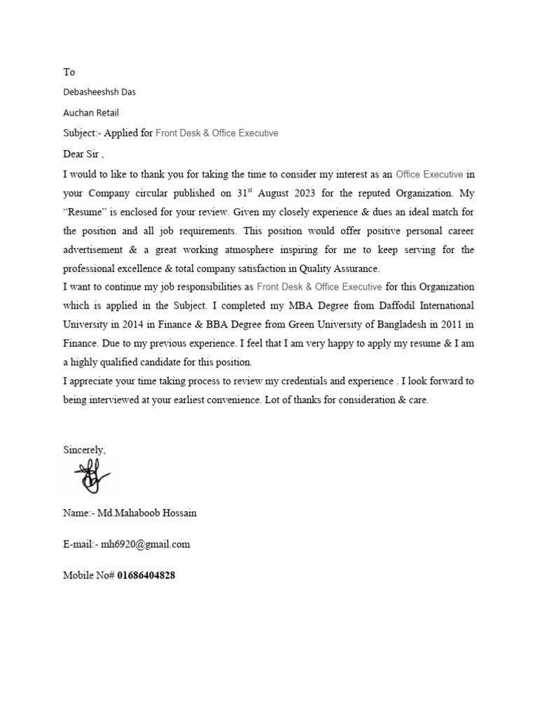 cover letter -2023 | PDF