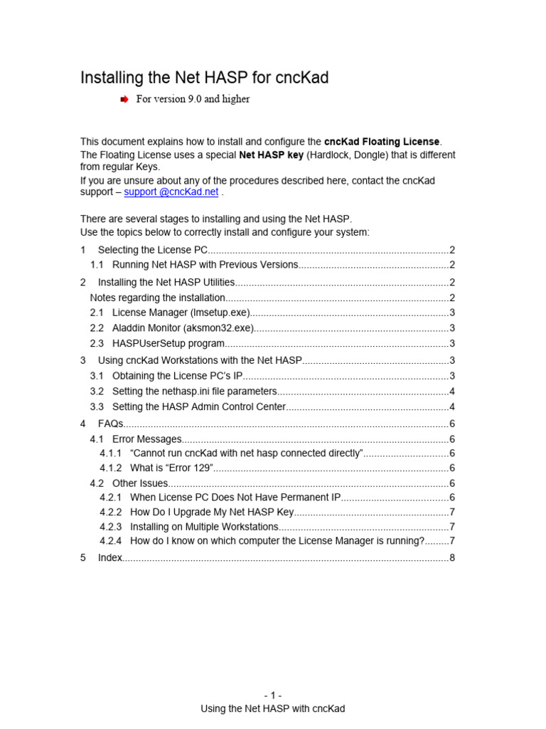 Cnckad Installing NetHASP | PDF
