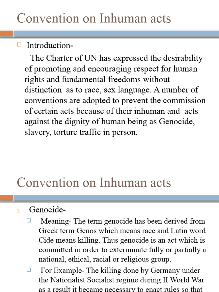 Convention On Inhuman Acts | PDF | Genocides | Torture