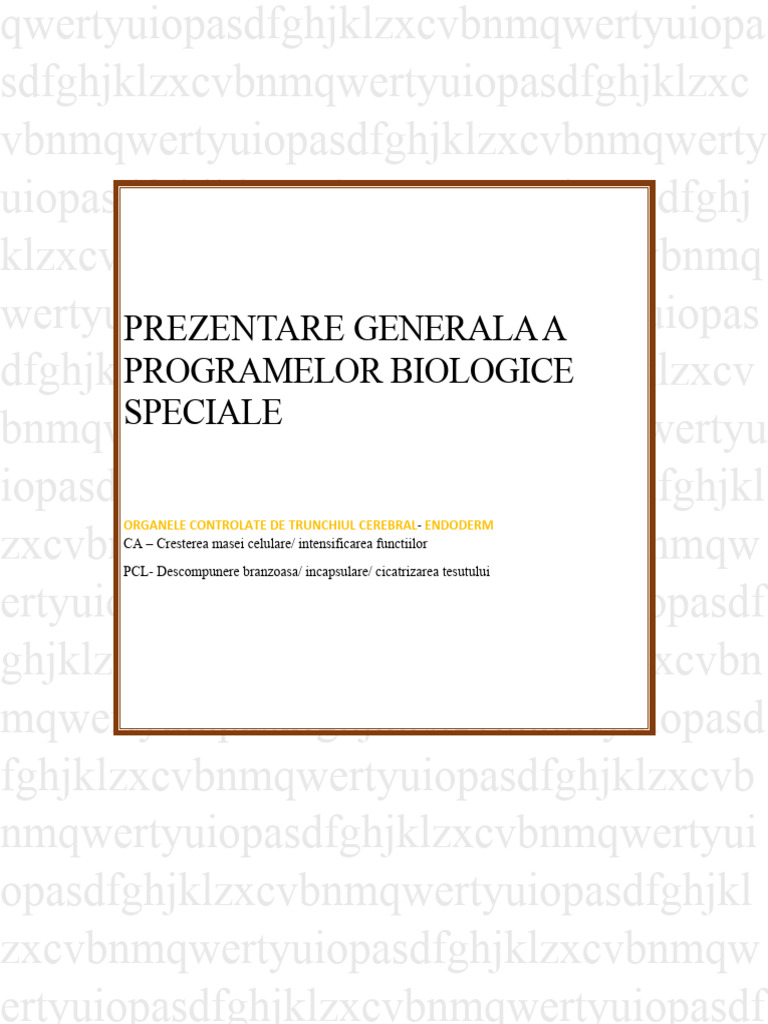 PREZENTARE GENERALA A PROGRAMELOR BIOLOGICE SPECIALE (1) | PDF ...