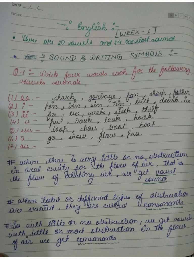 English Notes 1-4 Week | PDF