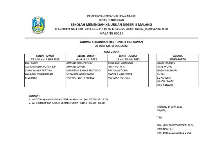 Jadwal PTT | PDF