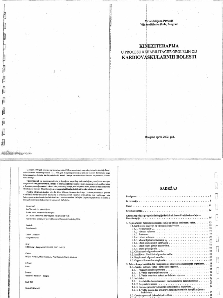 Kineziterapija U Procesu Rehabilitacije Oboljelih Od Kardiovaskularnih Bolesti | PDF