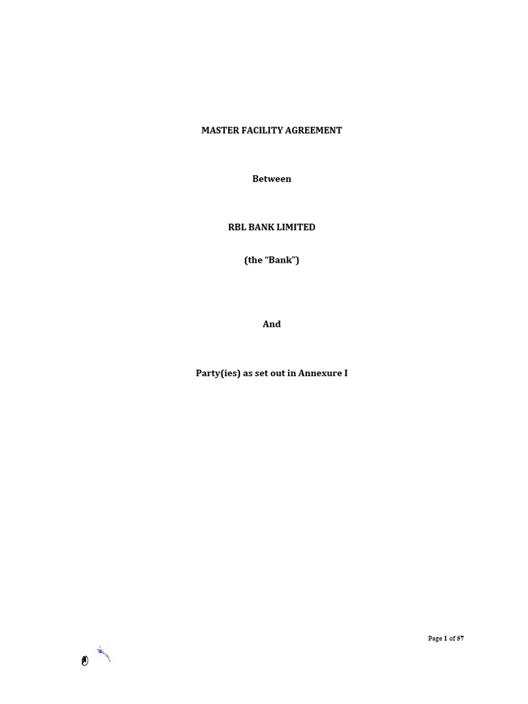 Master Facility Agreement | PDF | Bankruptcy | Interest