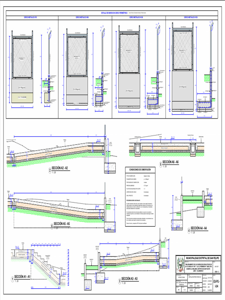 Es-Pg - I-04 - Detalles Estructuras 02 - Muros Cerco | PDF