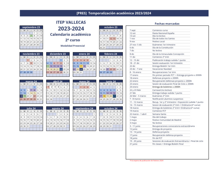 Calendario ITEP 2023-2024 | PDF