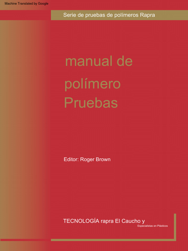 Handbook of Polymer Testing Handbook of | PDF | Resistencia Eléctrica y ...