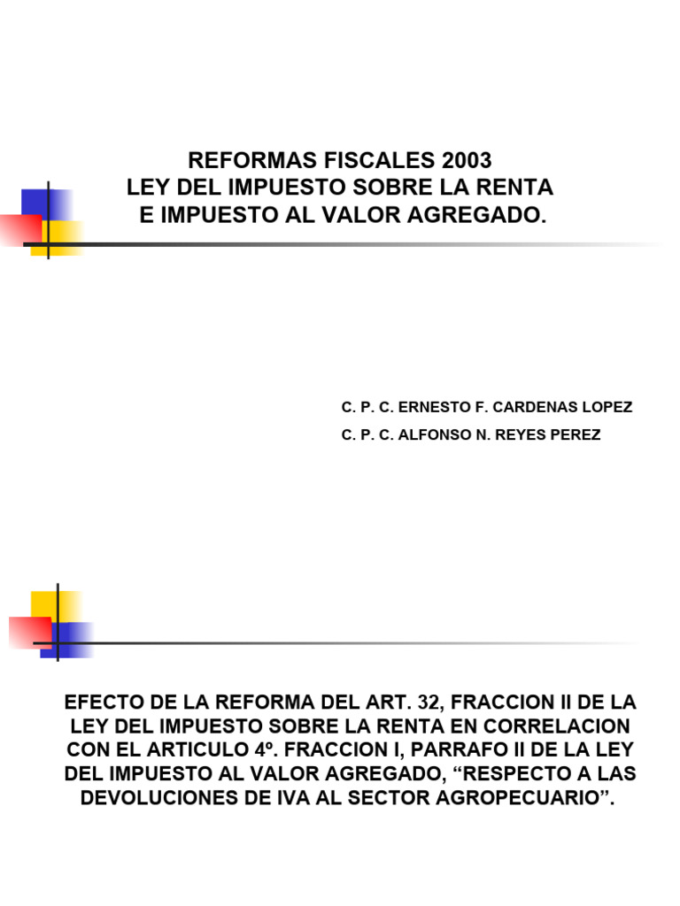 Dev Iva Sector Agropecuario 2003 | PDF | Impuesto sobre la renta | Impuesto al valor agregado