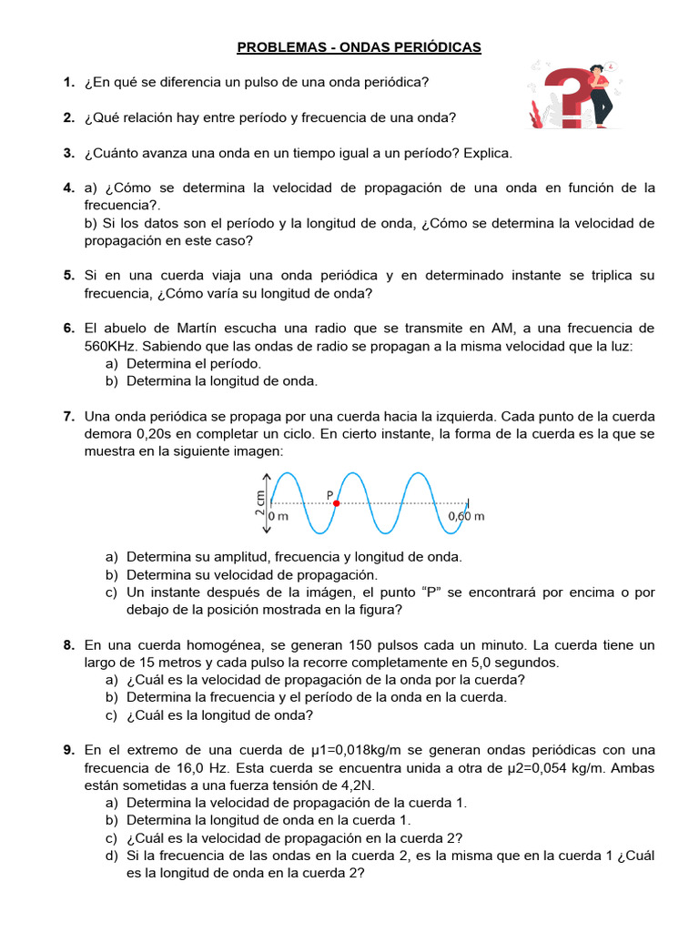 Repartido de Ejercicios - Ondas Periódicas | PDF