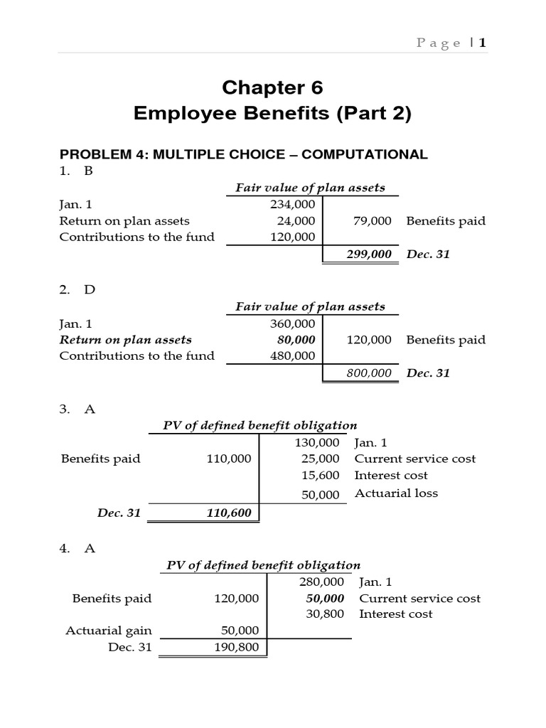 Employee Benefits Calculations | PDF | Defined Benefit Pension Plan ...
