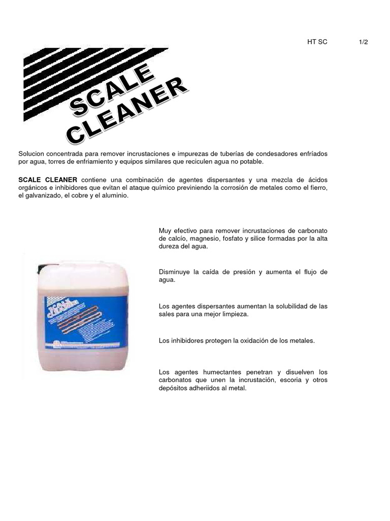FICHA TECNICA - SCALE CLEANER | PDF | Agua | Ciencias fisicas