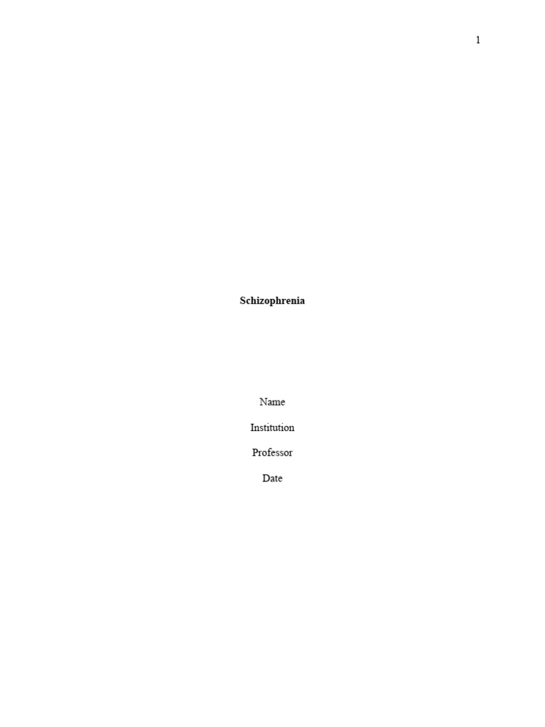 Diagnostic Analysis Schizophrenia Final 1 edited PDF Schizophrenia
