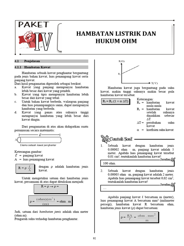 Paket 04 - Hambatan Listrik Dan Hukum Ohm | PDF