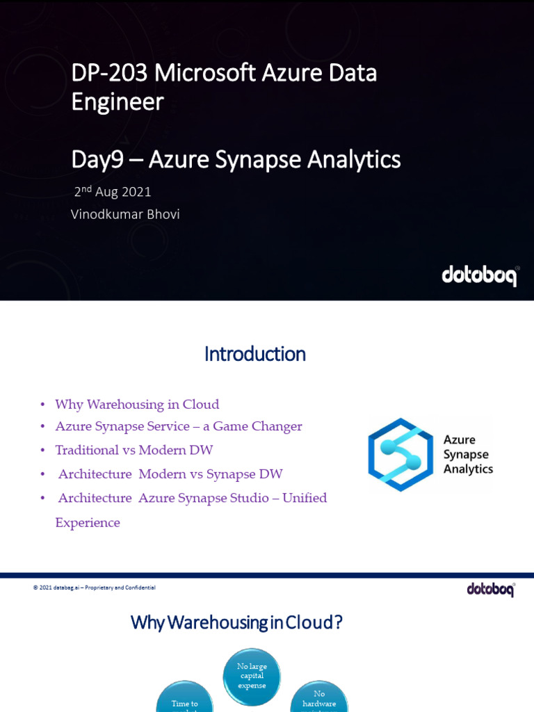 Day9 Azure Synpase Analytics | PDF | Microsoft Azure | Cloud Computing