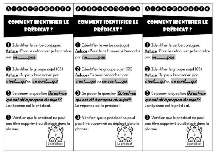 Identifier le Prédicat en Grammaire | PDF