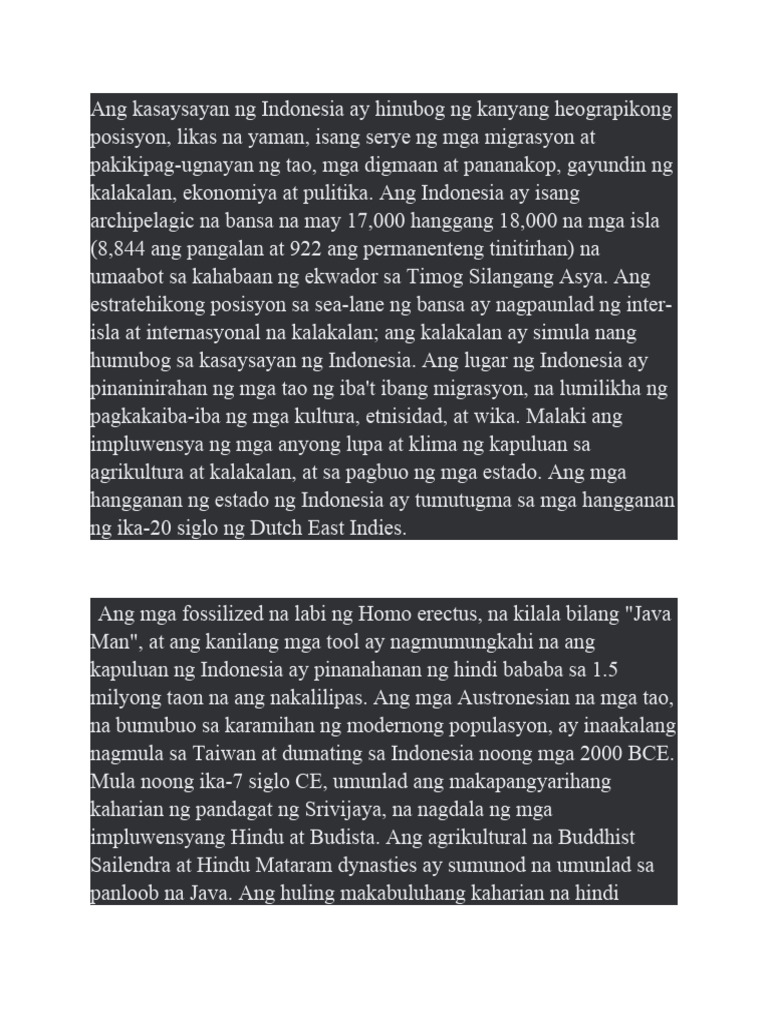 Ang Kasaysayan NG Indonesia Ay Hinubog NG Kanyang Heograpikong Posisyon ...