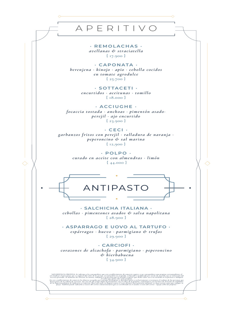 Emilia Menu 2023 | PDF | Alimentos | Ingredientes de comida