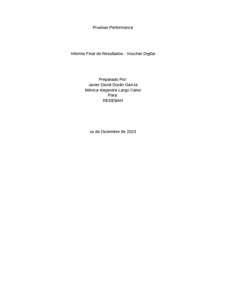 Informe de Resultados - Pruebas Performance Fase 3 | PDF | Microprocesador | Transport Layer ...