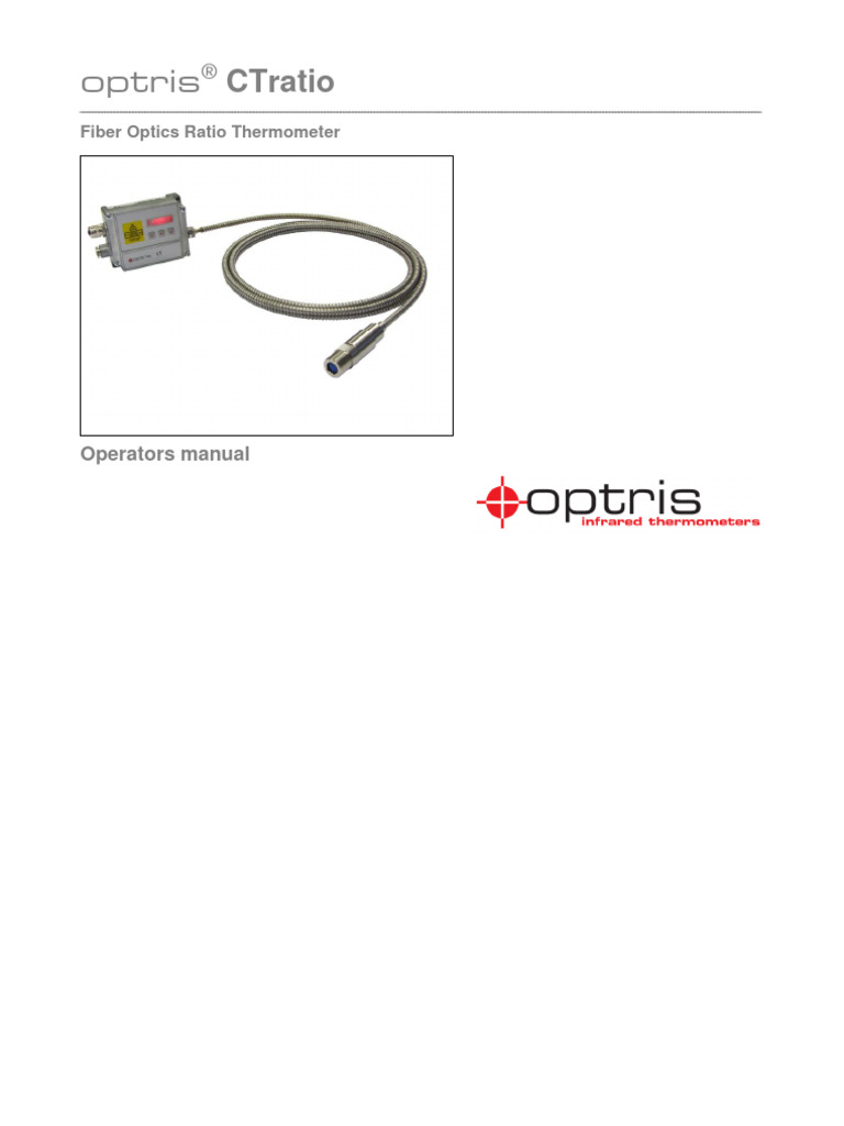 Manual Optris CTratio | PDF | Laser | Optics