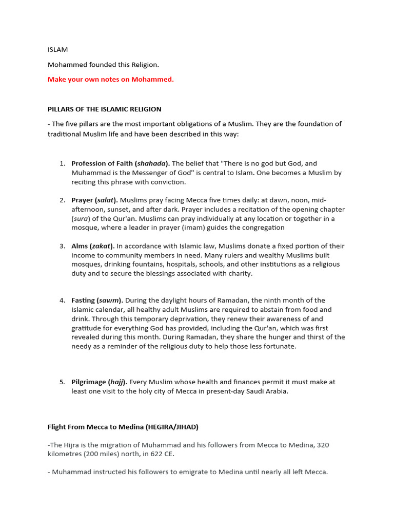 Islam Religion Facts | PDF | Muhammad | Monotheistic Religions