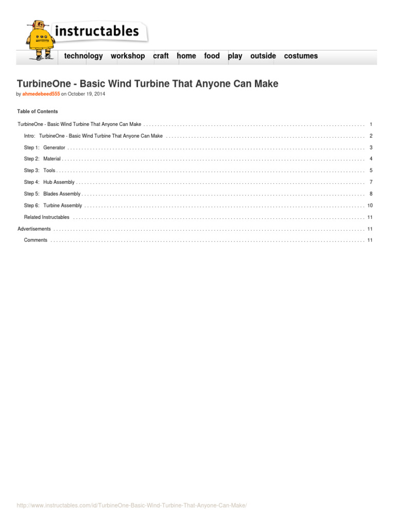 TurbineOne Basic Wind Turbine That Anyone Can Make | PDF | Electric ... TurbineOne Basic Wind Turbine That Anyone Can Make | PDF | Electric ...