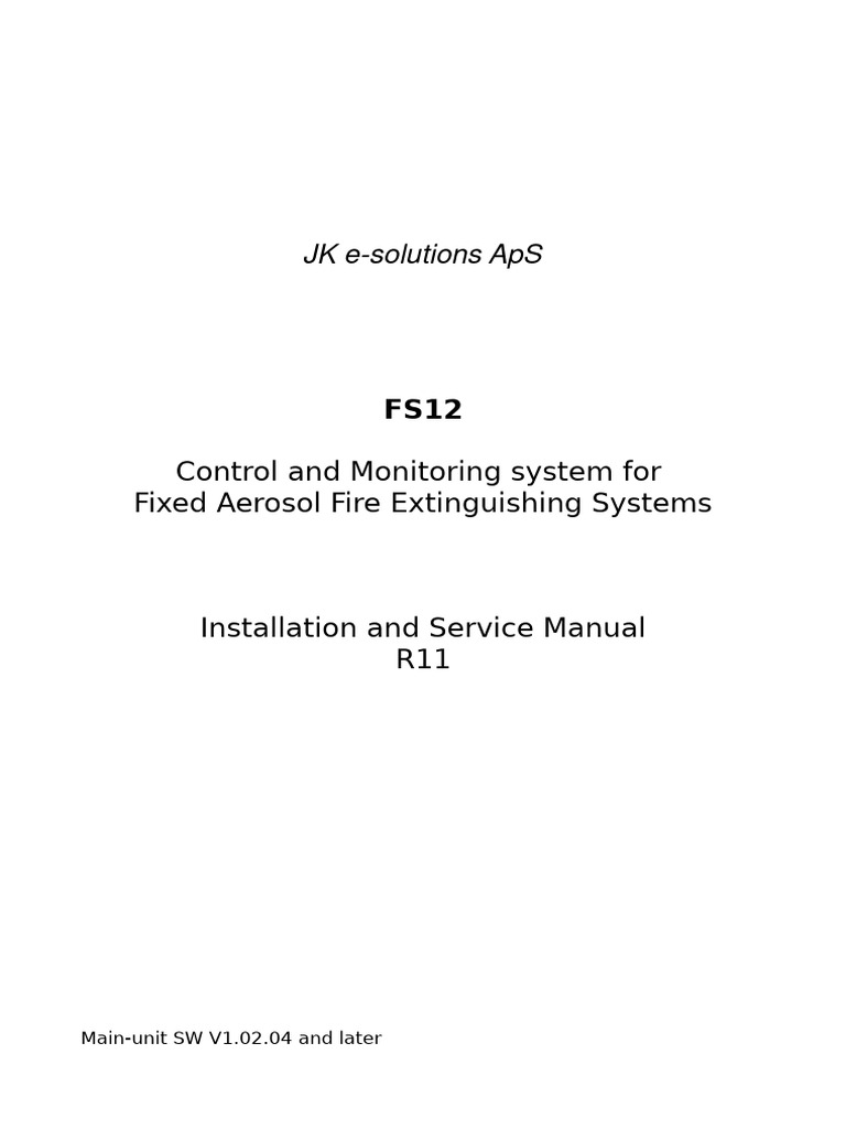 FS12 - Installation and Service Manual - R11 | PDF | Relay | Power Supply