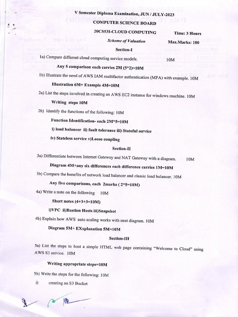 Cloud Computing Question Paper | PDF