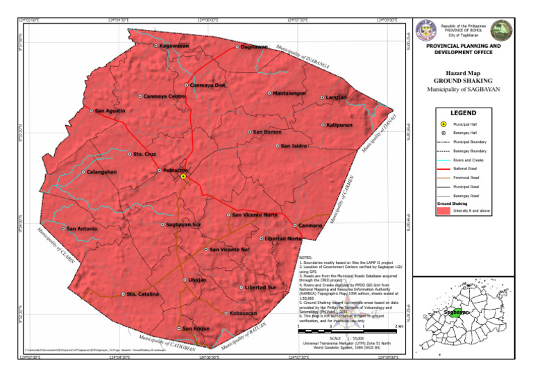 Sagbayan Ground Shaking Hazard Map | PDF | Map | Graphic Design