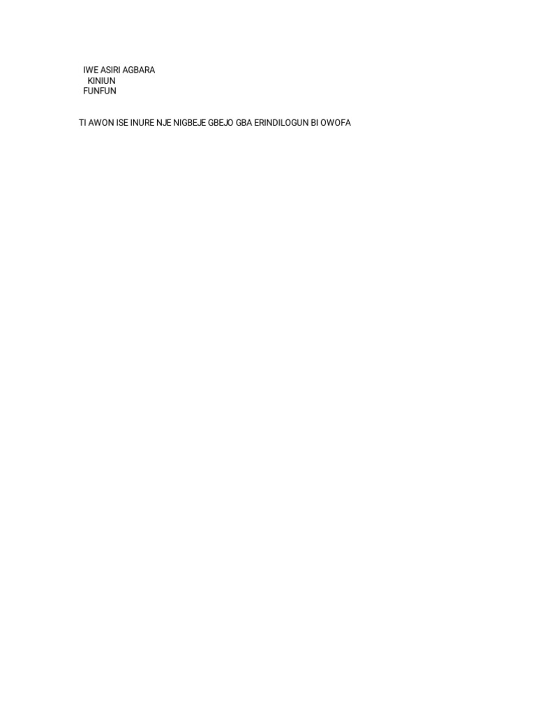 Iwe Agbara Ekun Funfun Pdf Language Arts Discipline Wellness