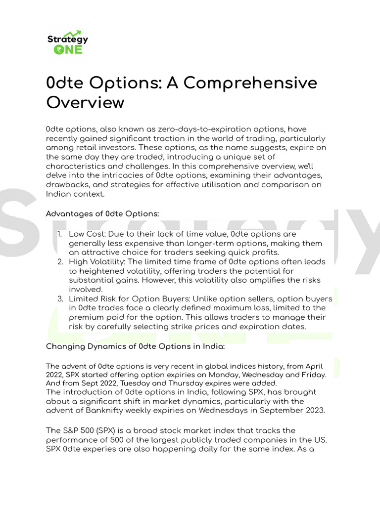 (Case Study 1) 0dte Options - A Comprehensive Overview | PDF | Option ...