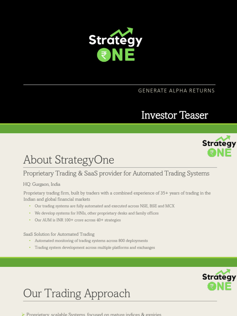 StrategyOne Profile Client | Download Free PDF | Algorithmic Trading ...
