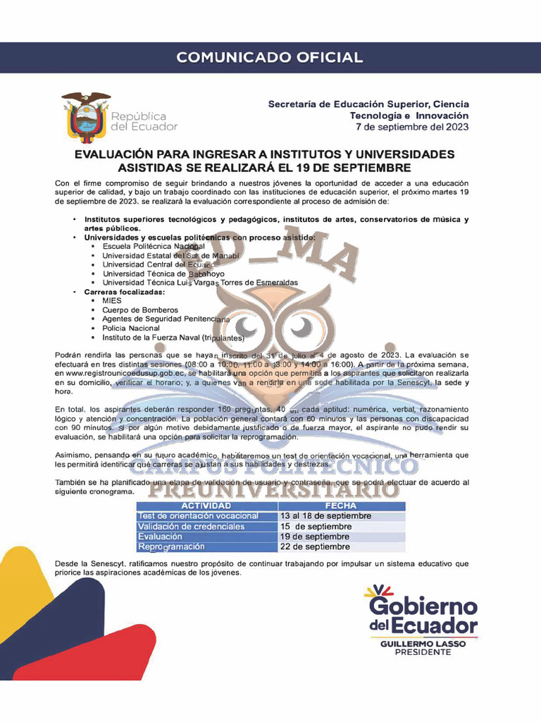 Evaluación Senescyt | PDF