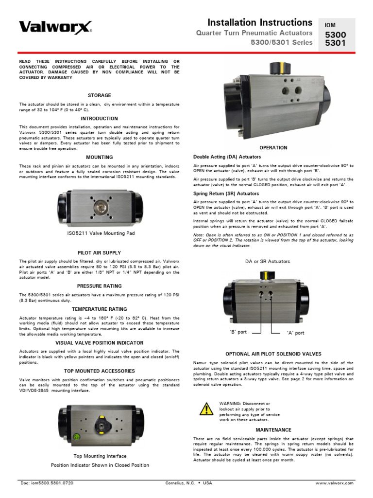 Iom 53005301 | PDF | Valve | Actuator