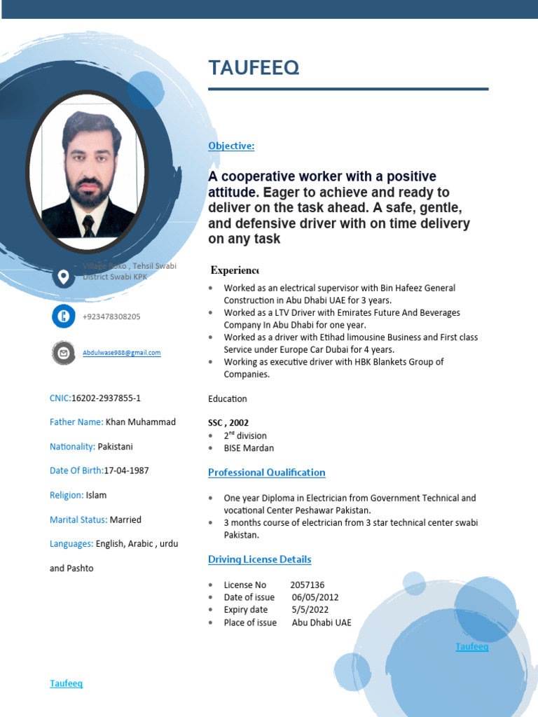 Taufeeq CV | PDF