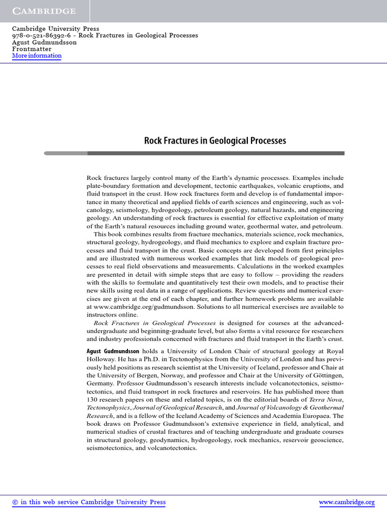 Rock_Fractures_in_Geological_Processes | PDF | Geology | Earth Sciences