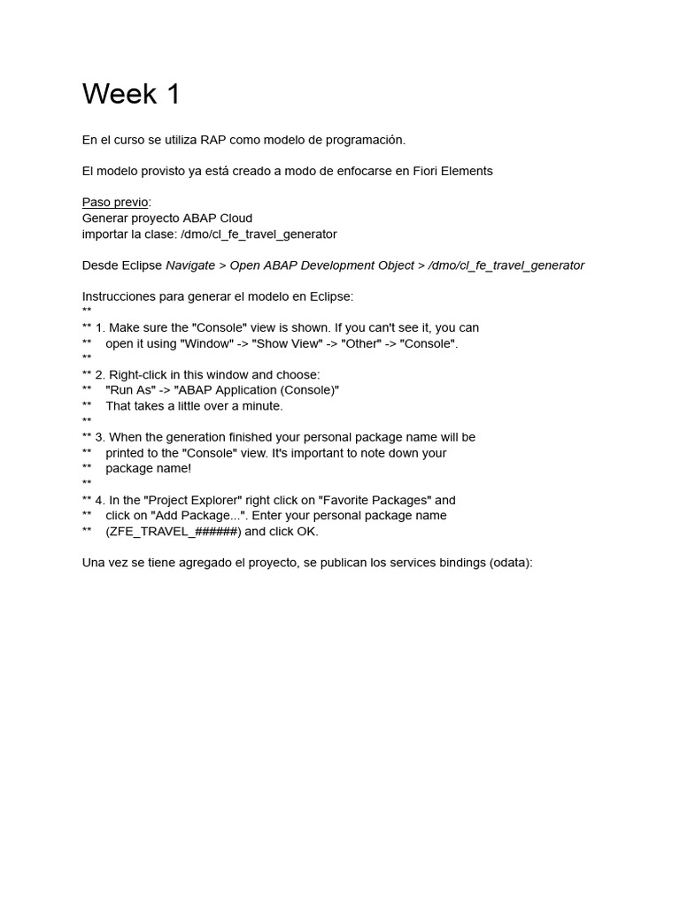 Generar Proyectos ABAP con RAP | PDF | Programación de computadoras | Ingeniería de Sistemas